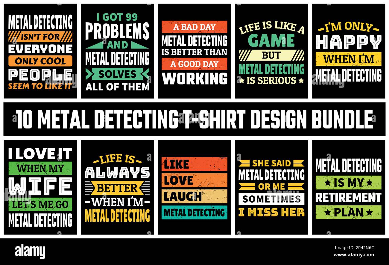 Metal Detecting T Shirt Design Set Vector Stock Vector Image & Art - Alamy