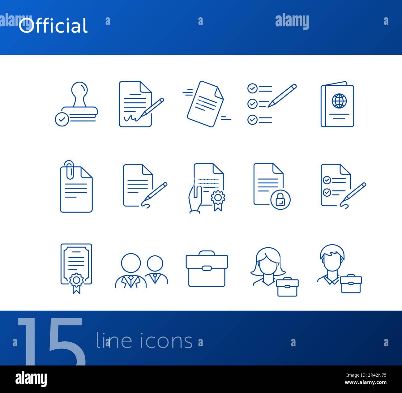 Notary checklist icon outline hi-res stock photography and images - Alamy
