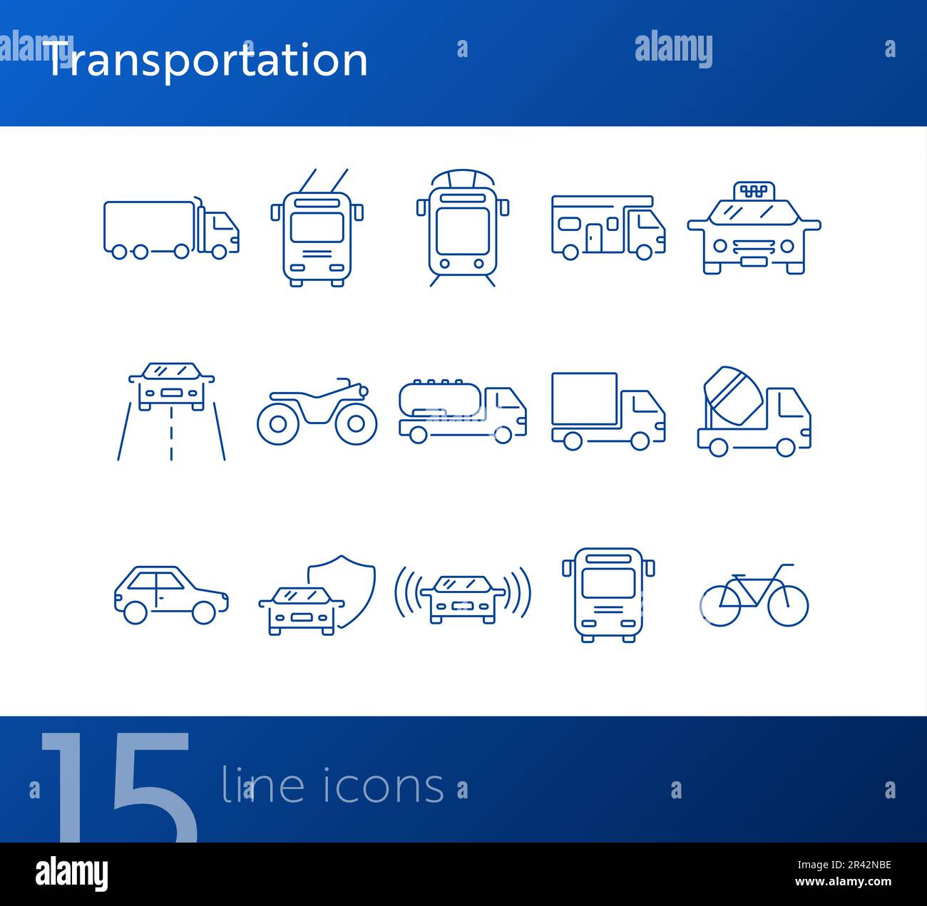 Transportation line icon set Stock Vector Image & Art - Alamy