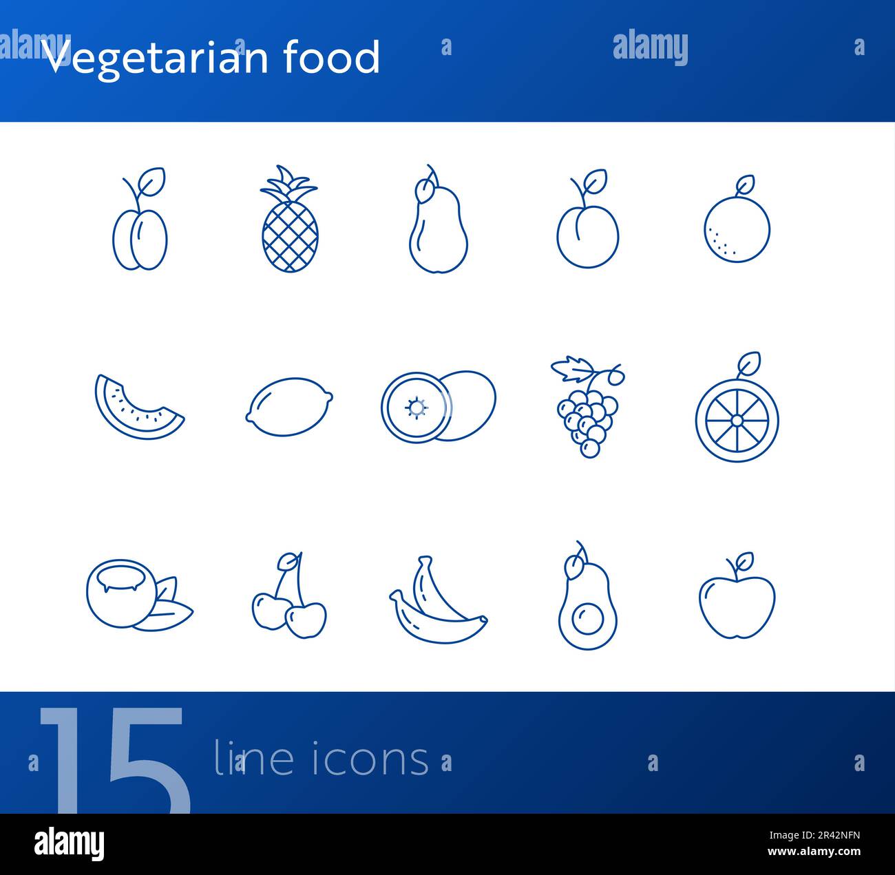 Vegetarian food icons Stock Vector Image & Art - Alamy