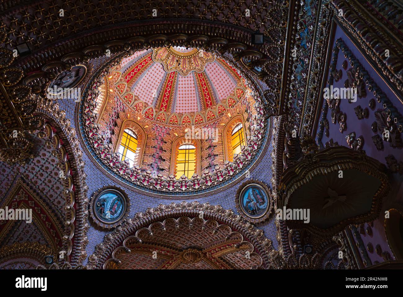 ornate vaulted ceiling and dome of our lady of guadalupe sanctuary ...