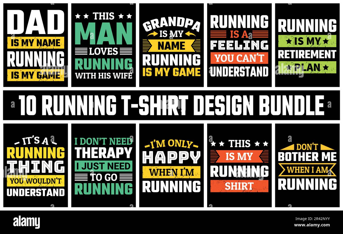 Running T Shirt Design Set Vector Stock Vector Image & Art - Alamy