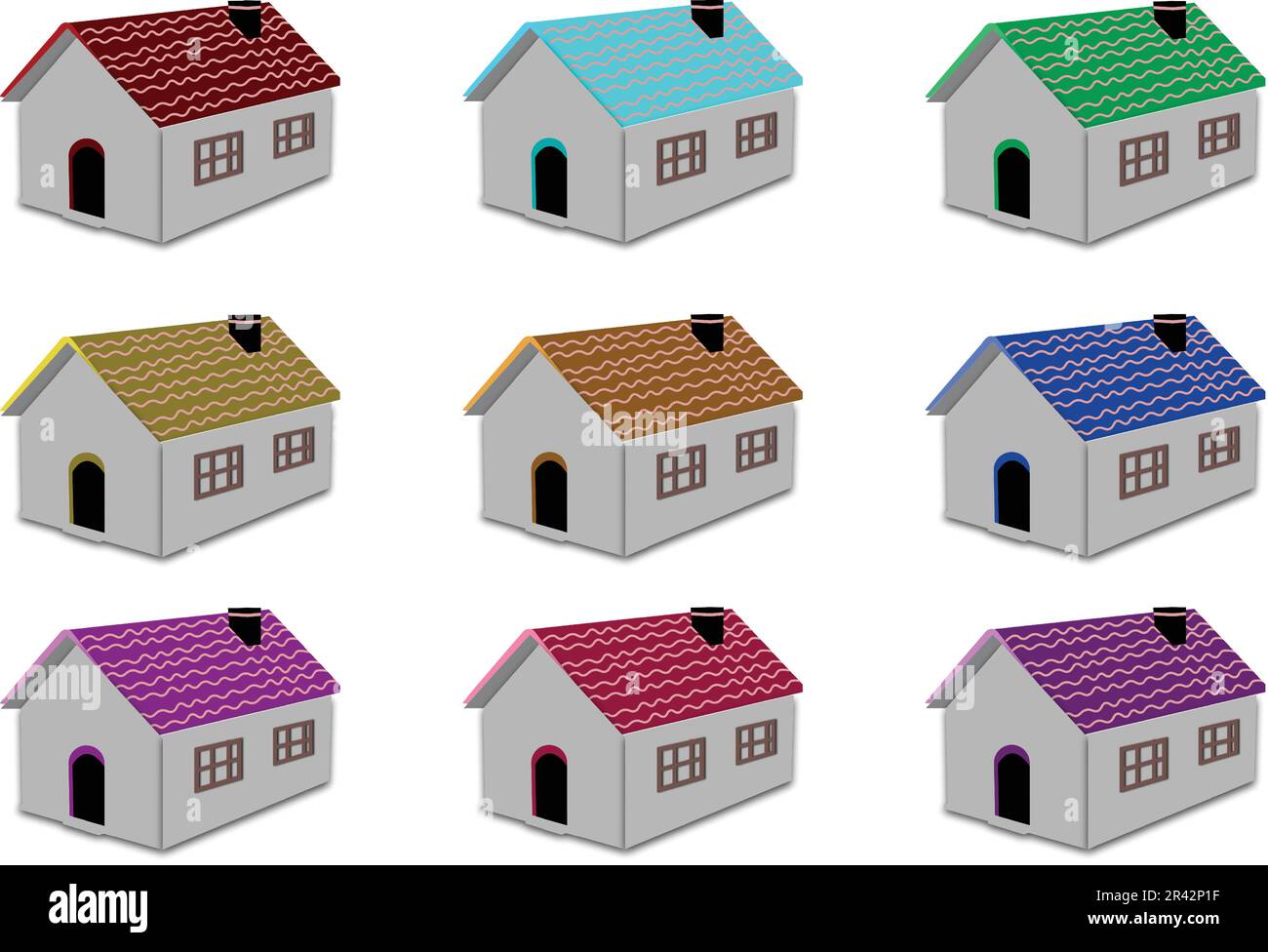 Houses home pack vector multicolored multiple colors pack. House with ...