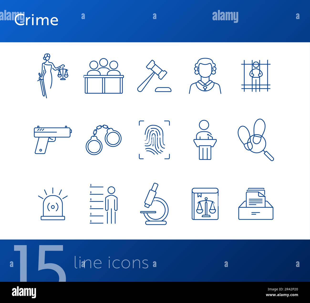 Crime line icon set Stock Vector Image & Art - Alamy