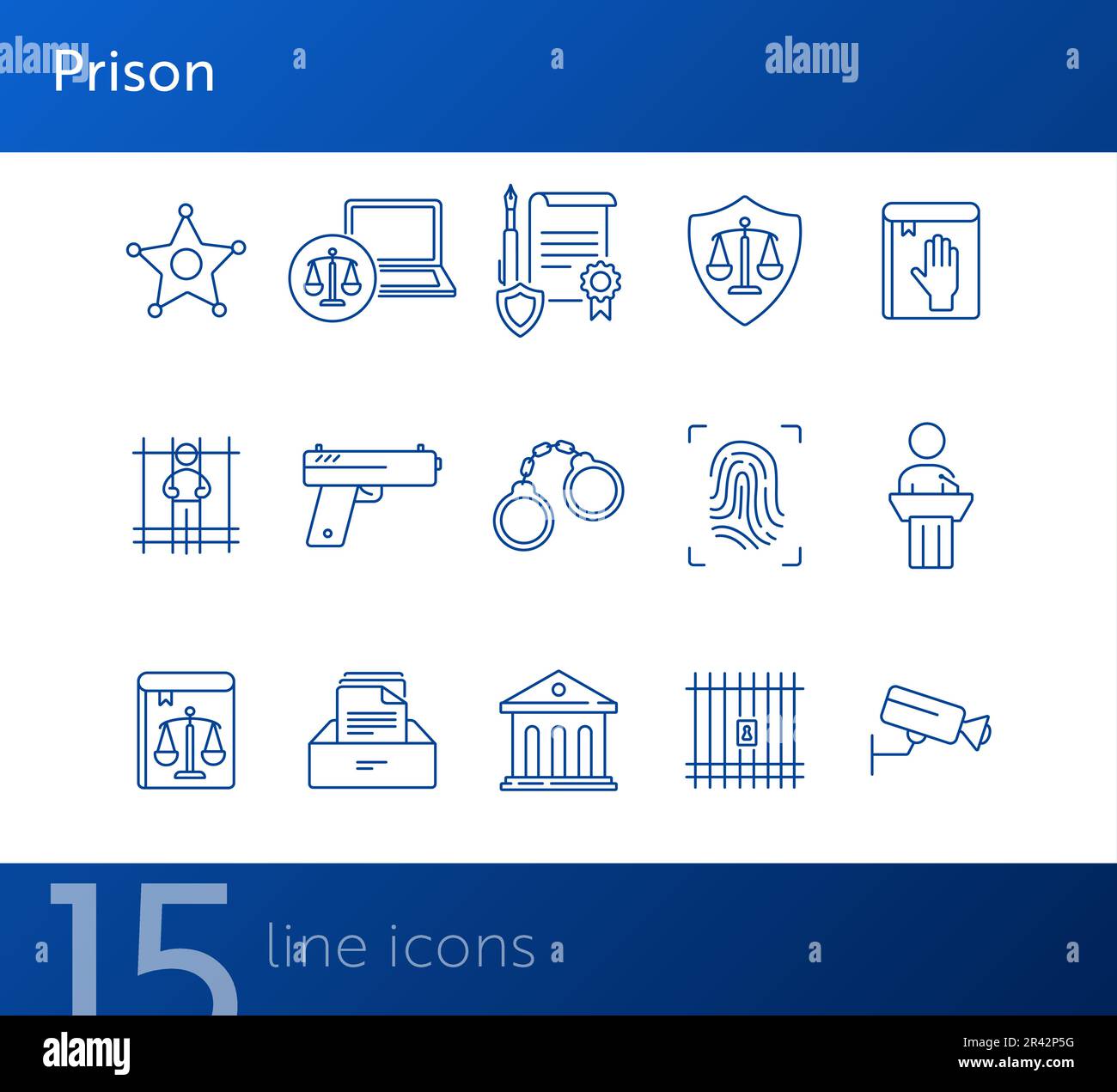 Prison line icon set Stock Vector Image & Art - Alamy