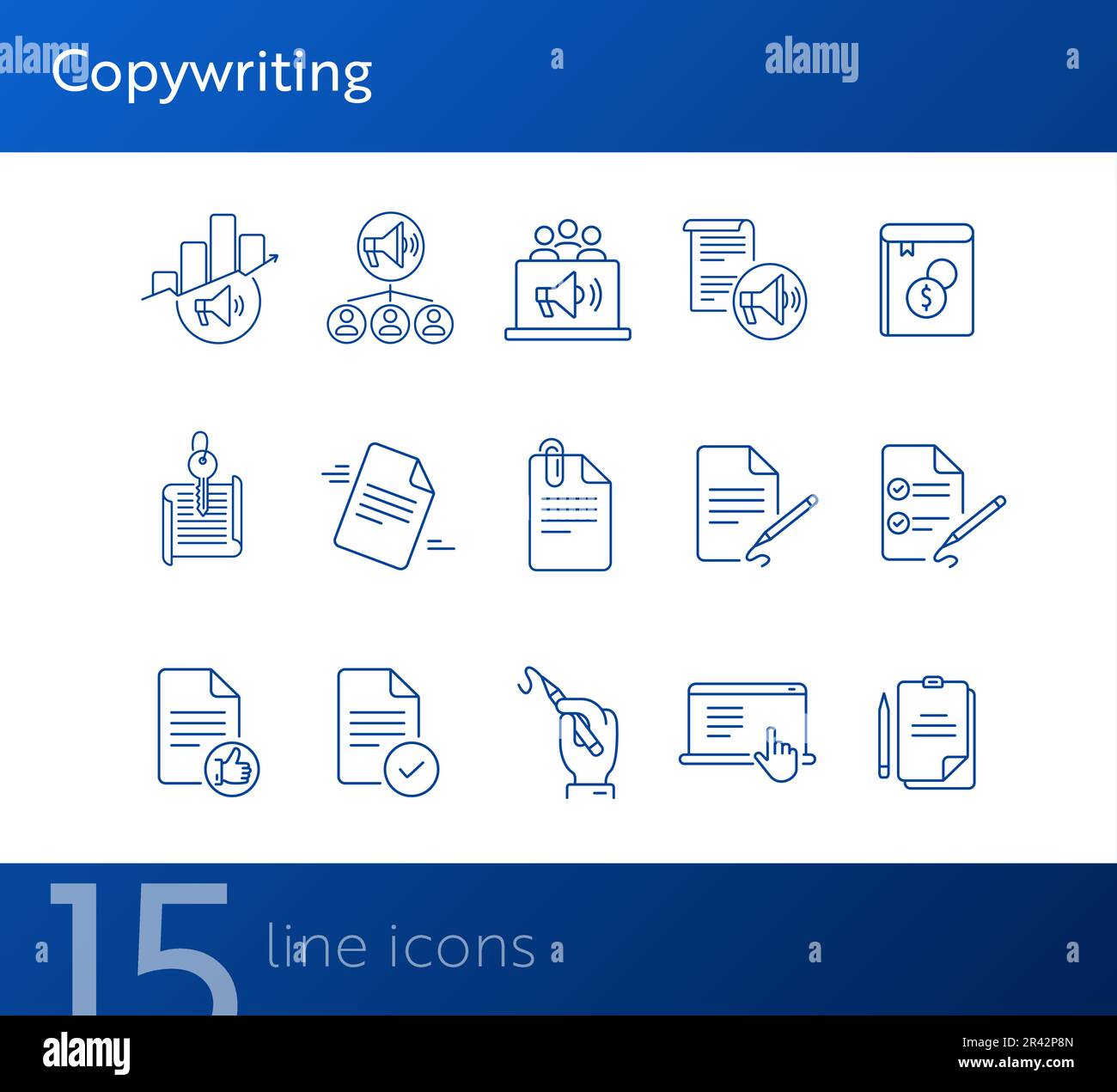 Copywriting line icons Stock Vector Image & Art - Alamy