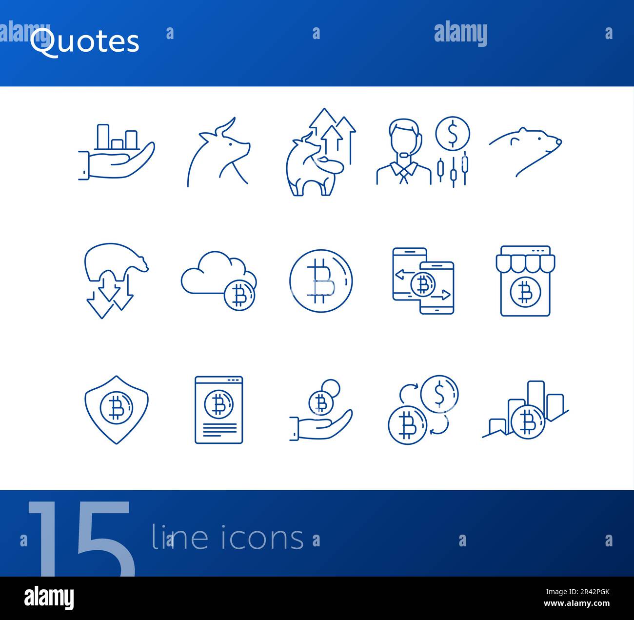 Quotes line icon set Stock Vector Image & Art - Alamy
