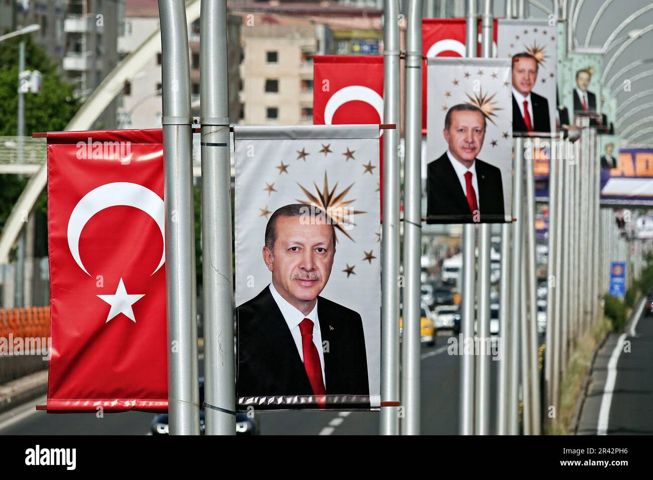One of the posters of presidential candidate and Justice and ...