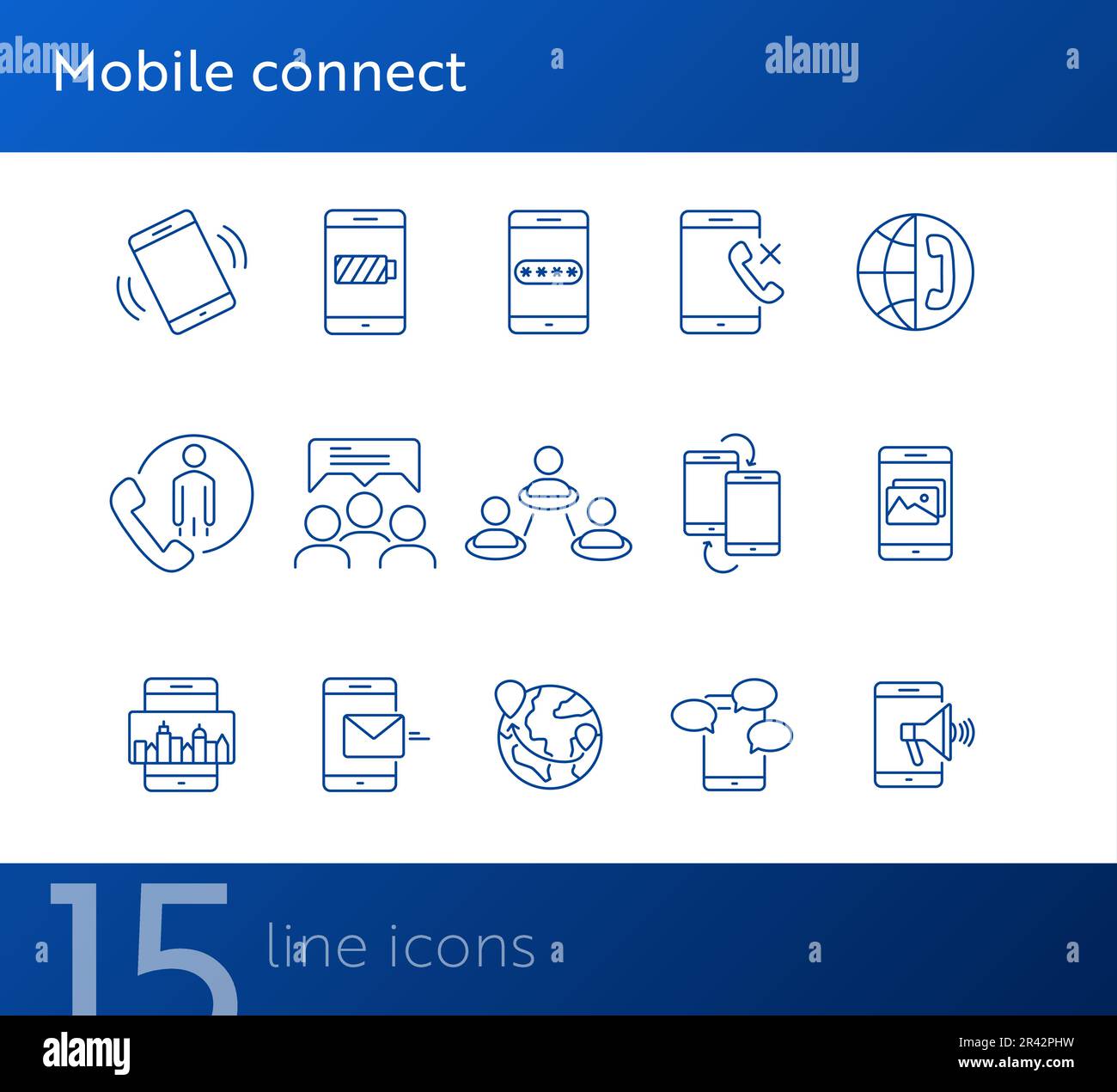 Mobile connect icons Stock Vector Image & Art - Alamy