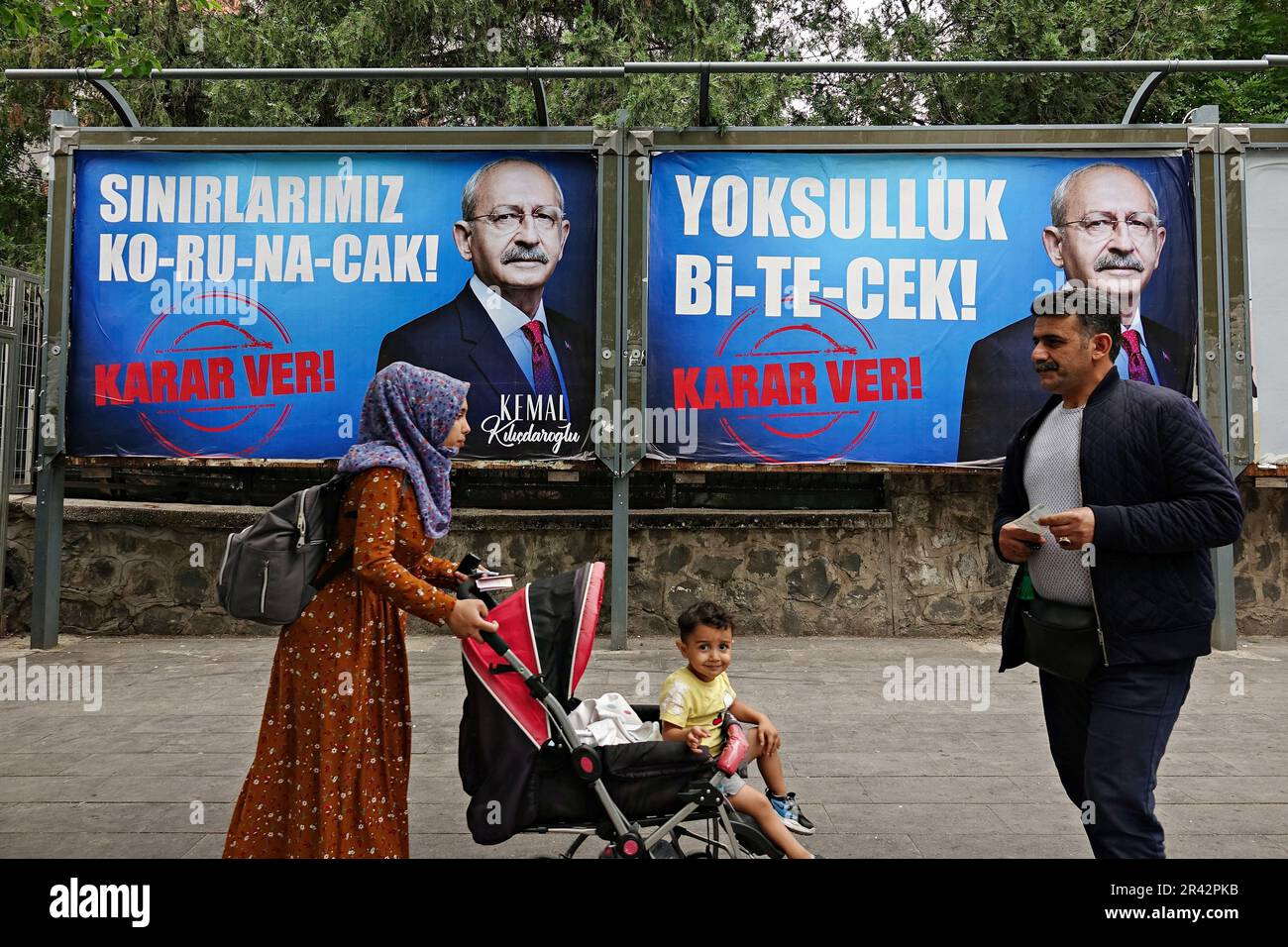 Billboard posters of Republican People's Party (CHP) Chairman Kemal ...