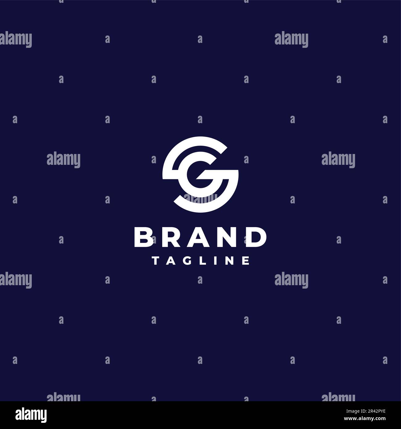Letter GS or SG Logo Design. Simple logo design with the initials GS or ...