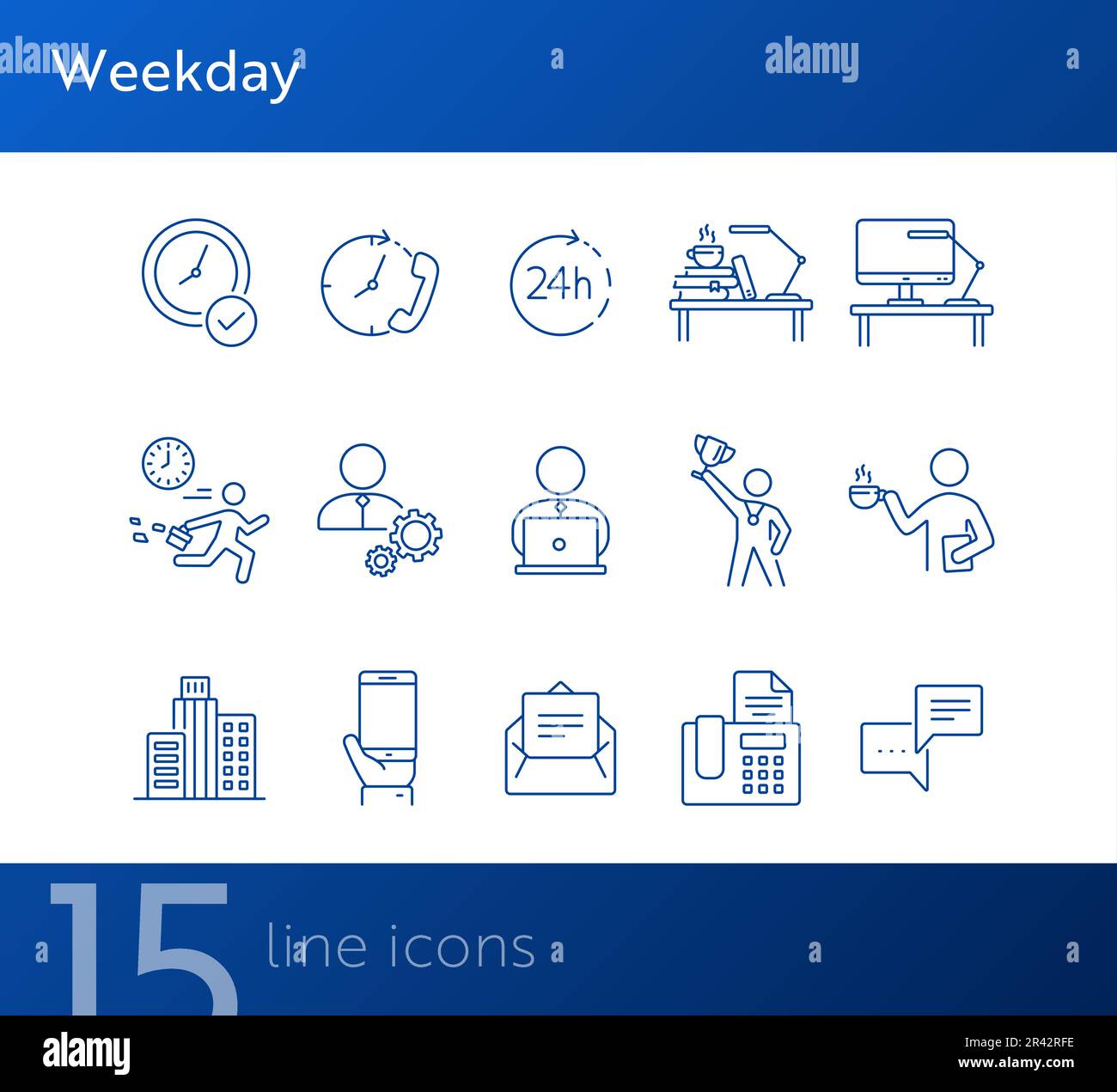 Weekday line icon set Stock Vector Image & Art - Alamy