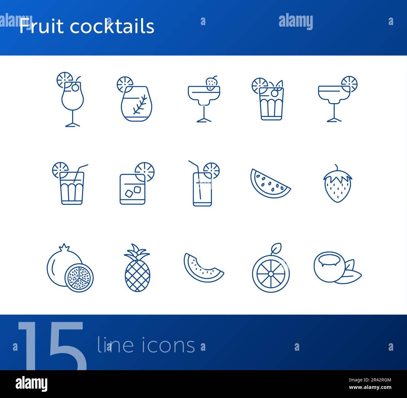 Fruit cocktails icons Stock Vector Image & Art - Alamy