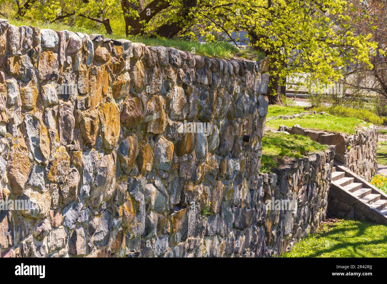 Old stone wall by the medieval Turku castle in Turku Finland Stock ...