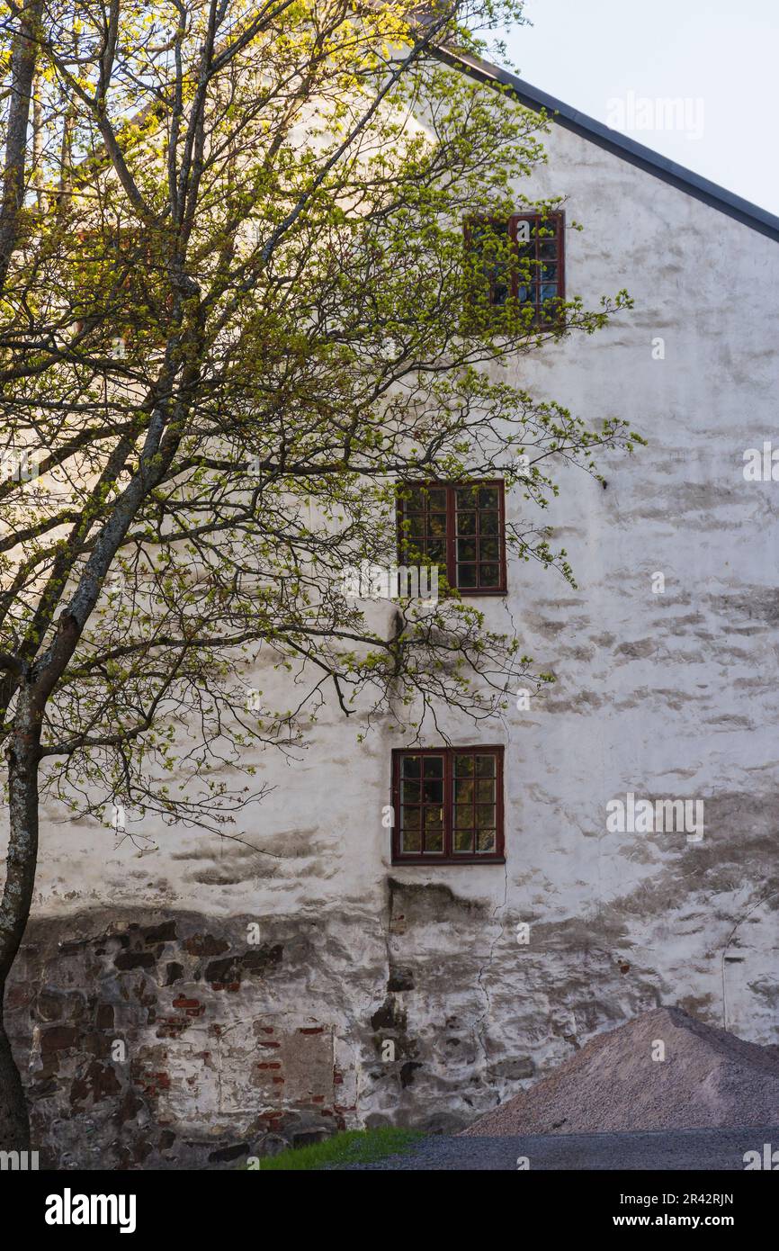 White medieval Turku castle (Turun linna) buildings in Turku Finland ...