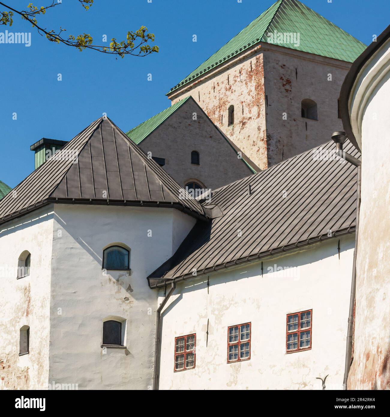 White medieval Turku castle (Turun linna) buildings in Turku Finland ...