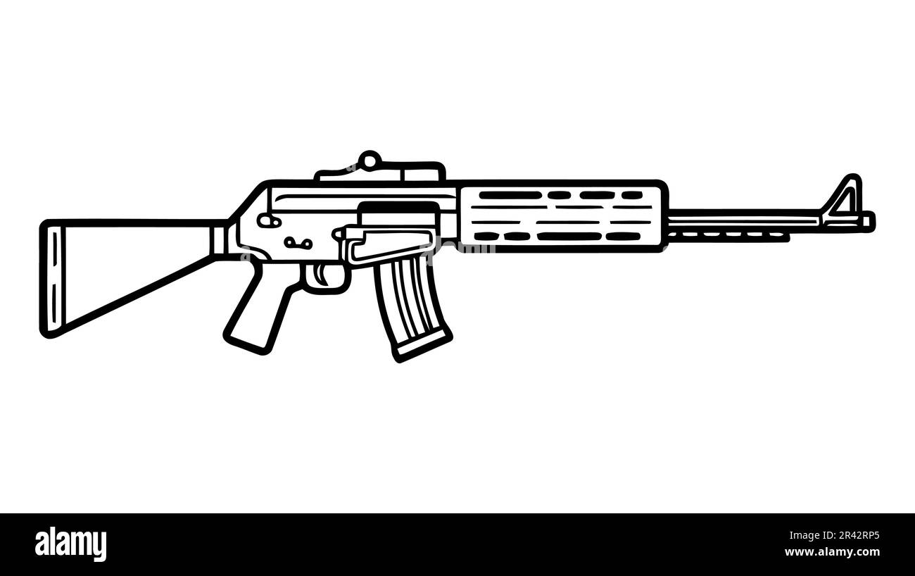 Assault rifle vector isolated on white background - Assault rifle ...