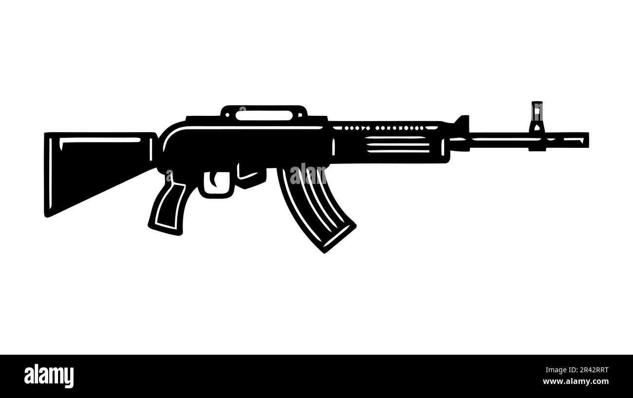 Assault rifle vector isolated on white background - Assault rifle ...