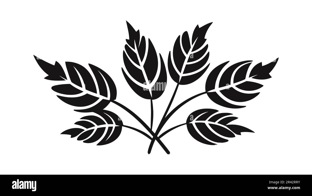 Eco icon black leaf vector illustration isolated on white background ...