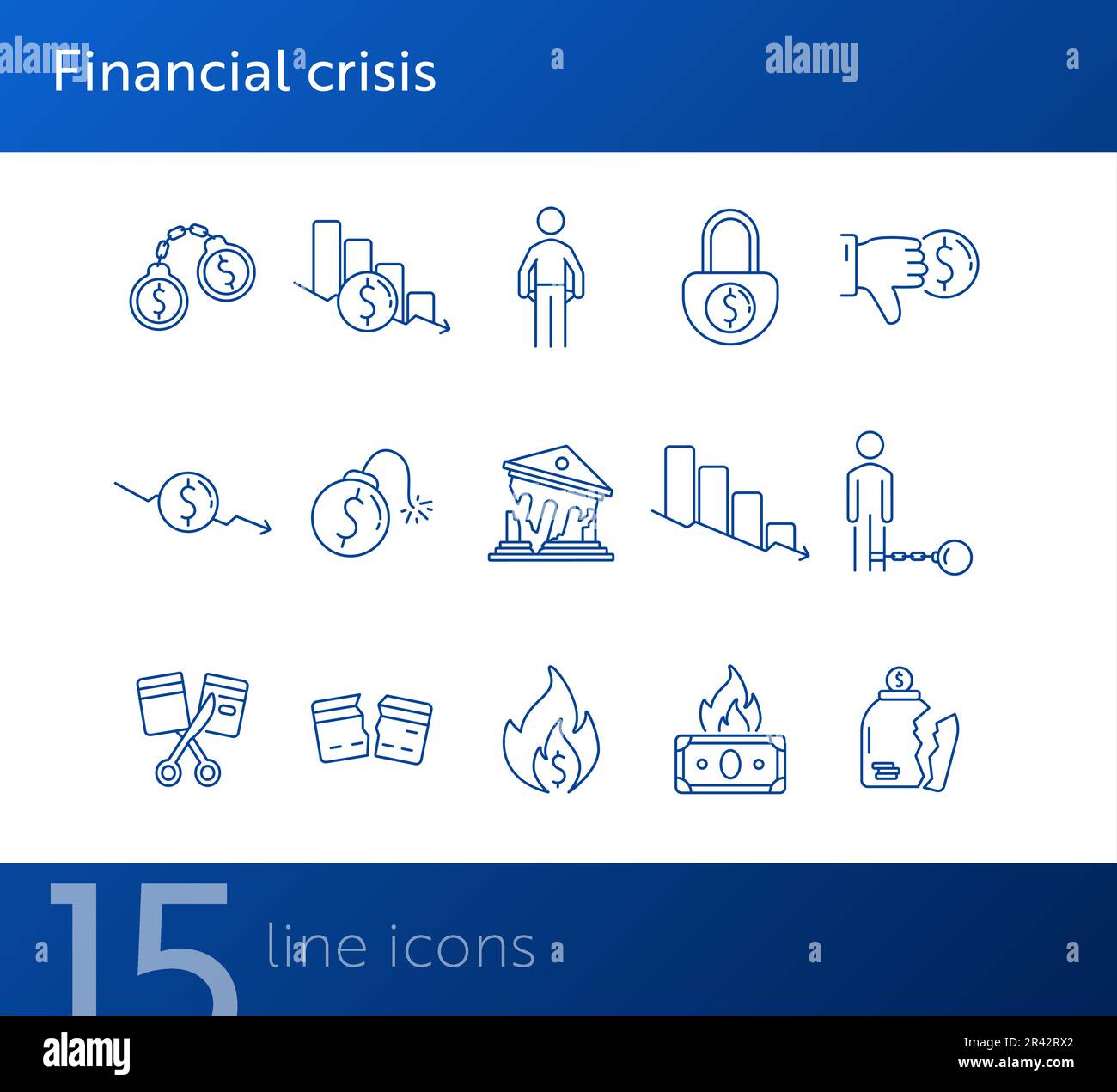 Financial crisis icons Stock Vector Image & Art - Alamy