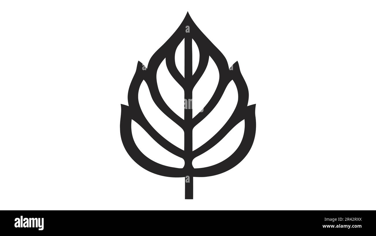 Eco icon black leaf vector illustration isolated on white background ...