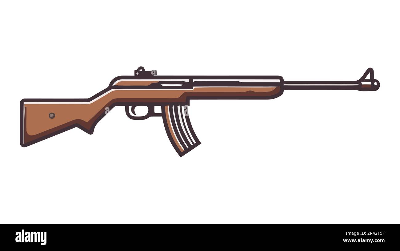 Assault rifle vector isolated on white background - Assault rifle ...