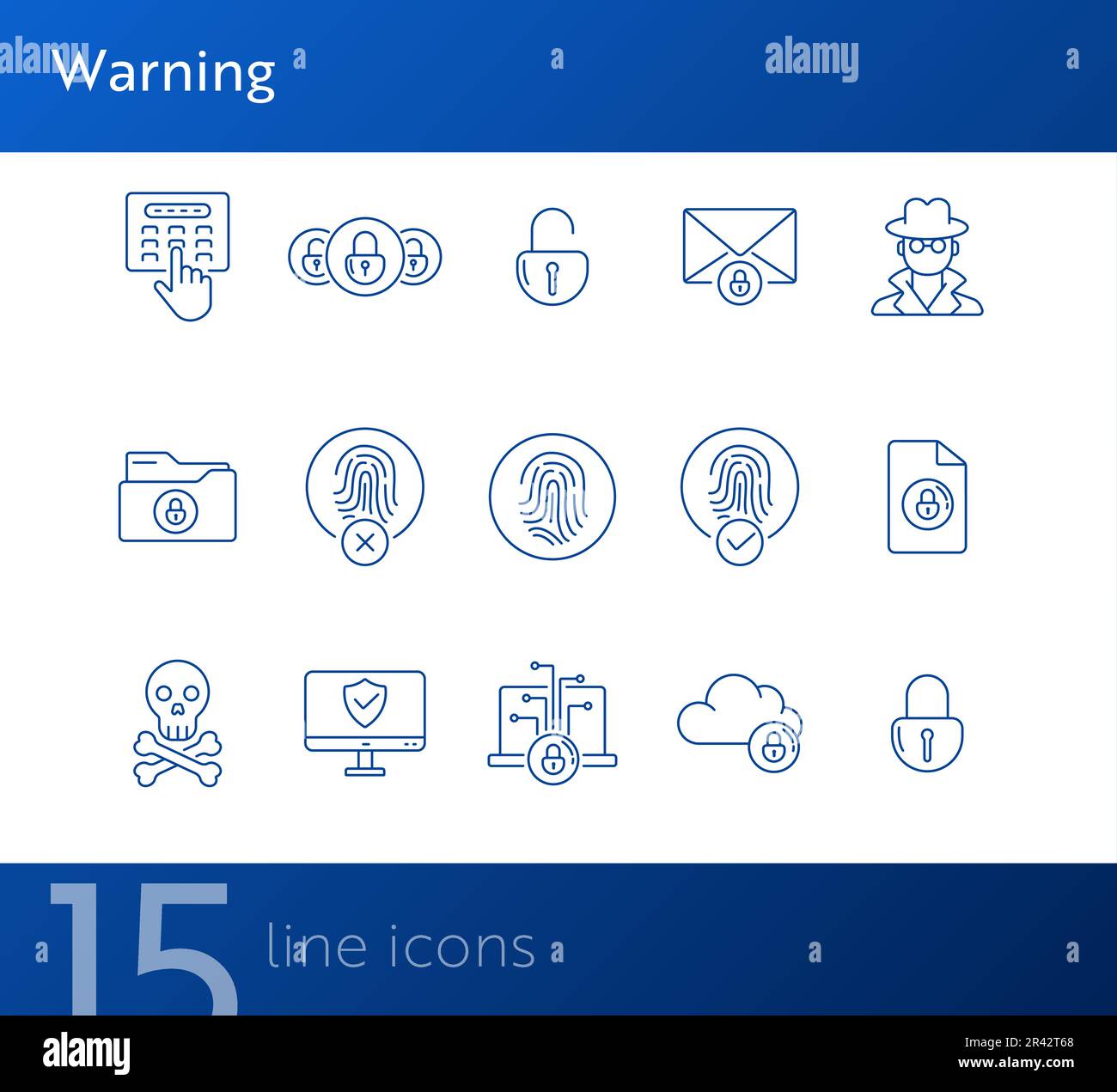 Warning line icons Stock Vector Image & Art - Alamy