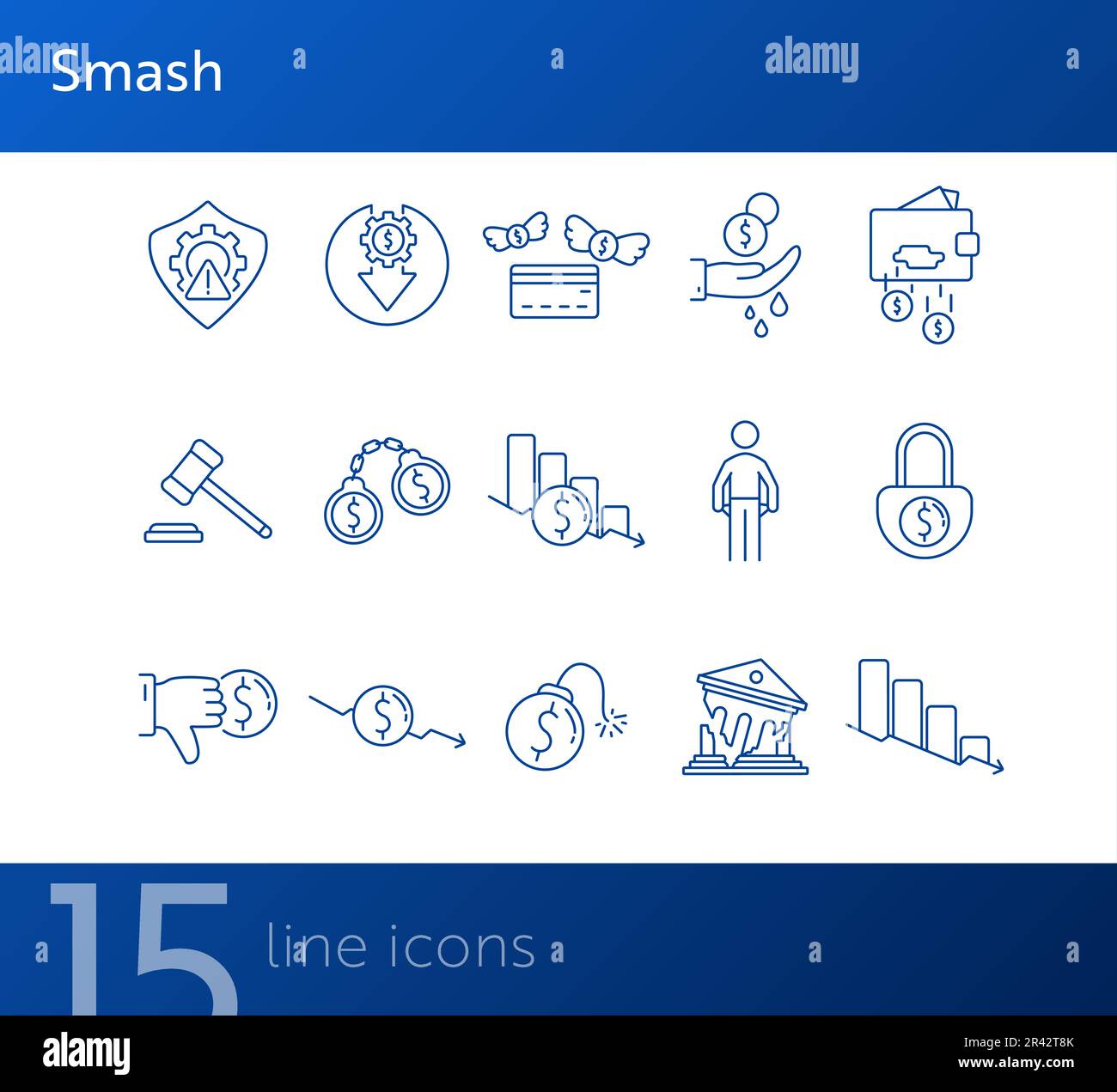 Smash line icon set Stock Vector Image & Art - Alamy