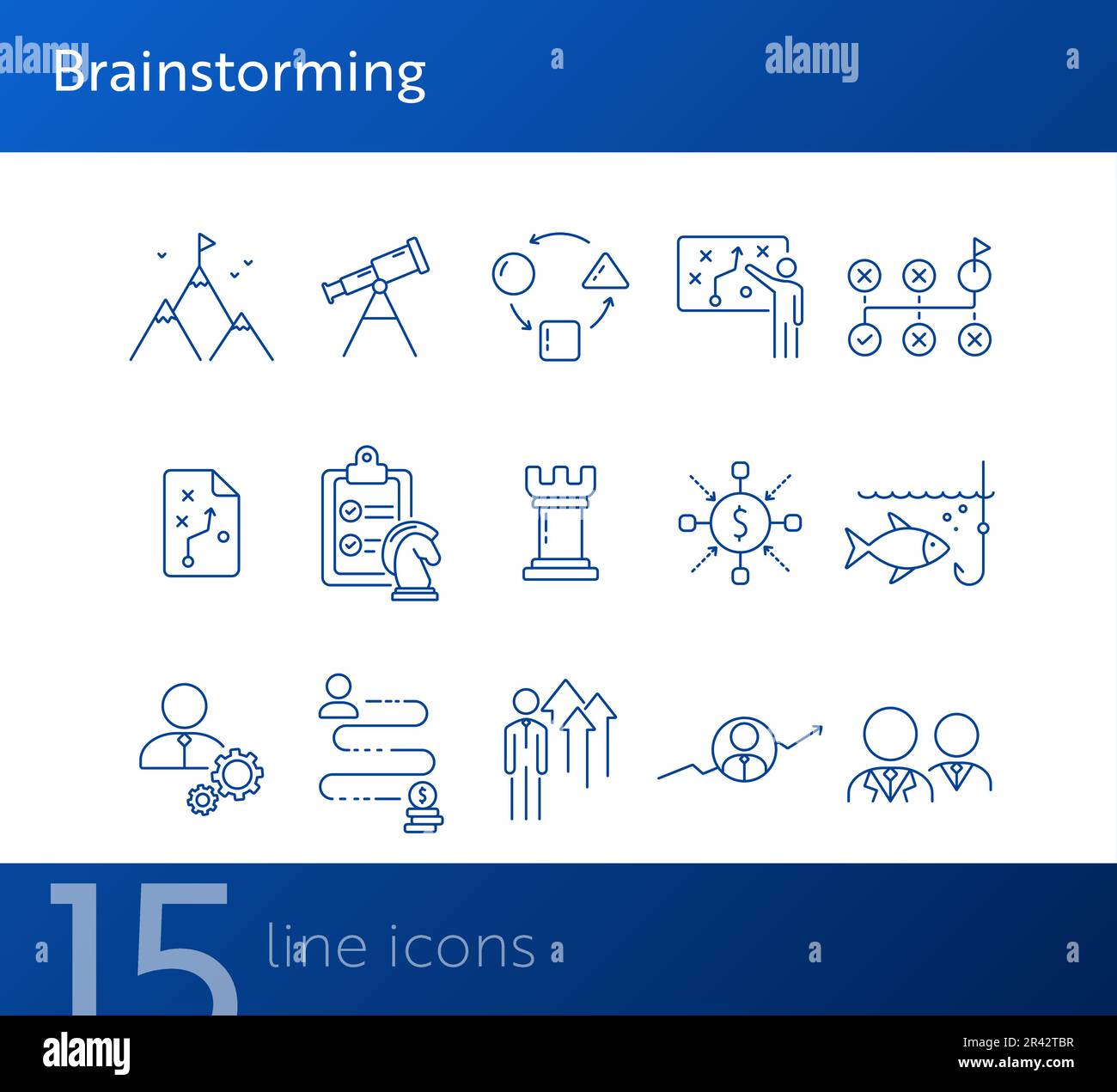 Brainstorming icon set Stock Vector Image & Art - Alamy