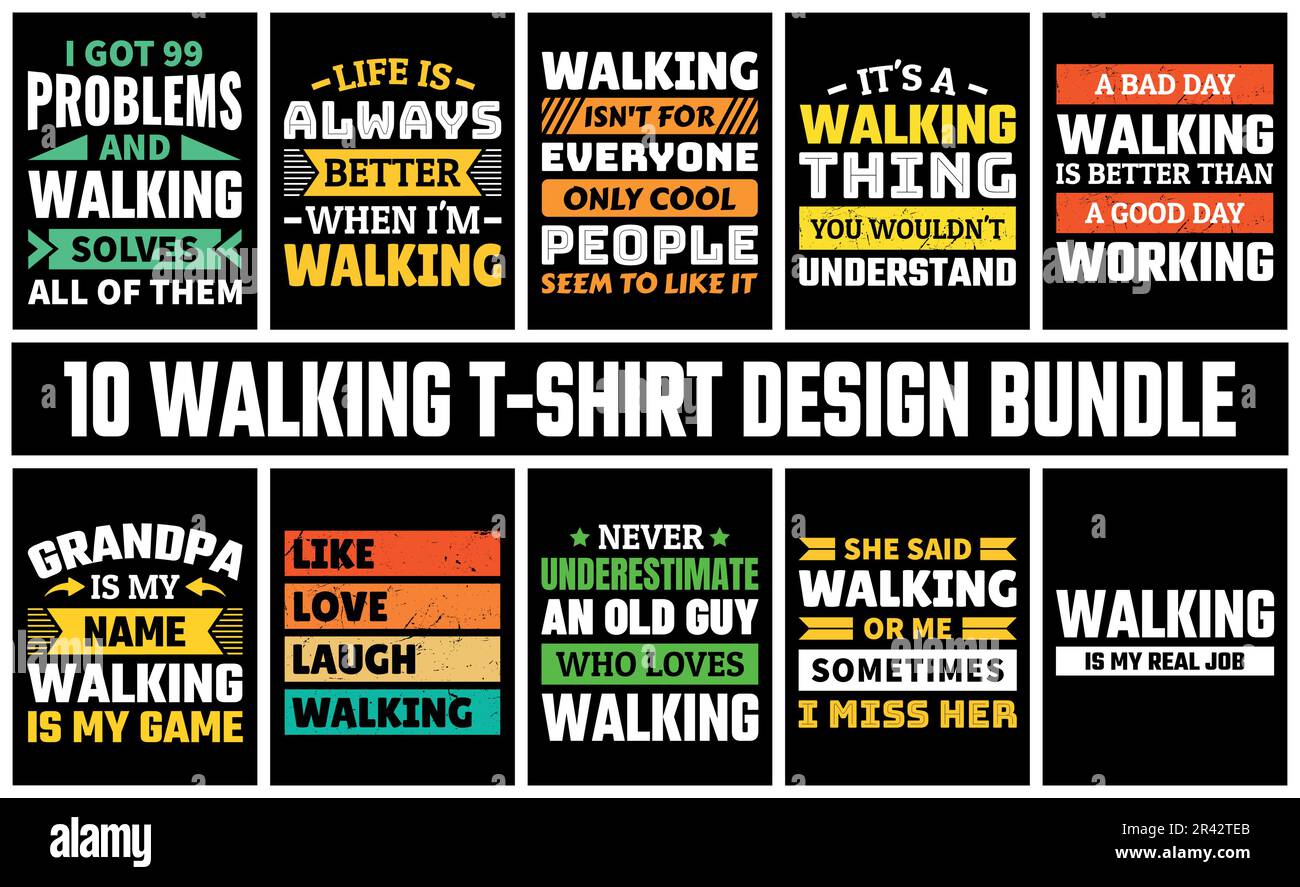 Walking t shirt design hi-res stock photography and images - Alamy