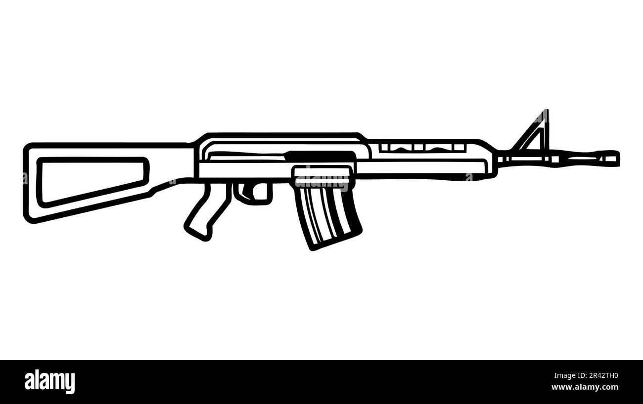 Assault rifle vector isolated on white background - Assault rifle ...