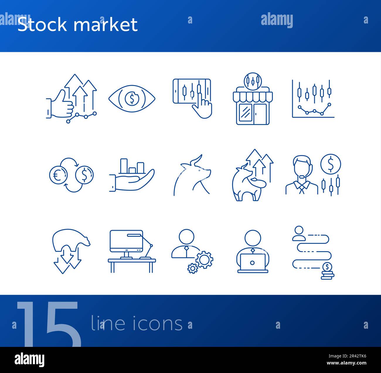 Stock market line icon set Stock Vector Image & Art - Alamy