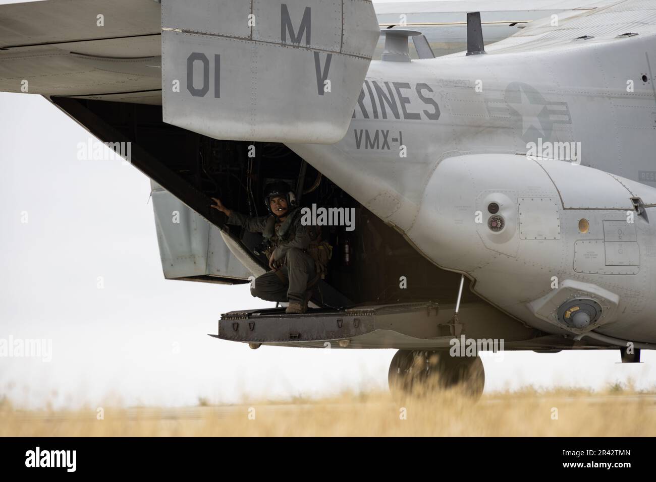 A U.S. Marine assigned to Marine Test and Evaluation Squadron (VMX) 1 ...