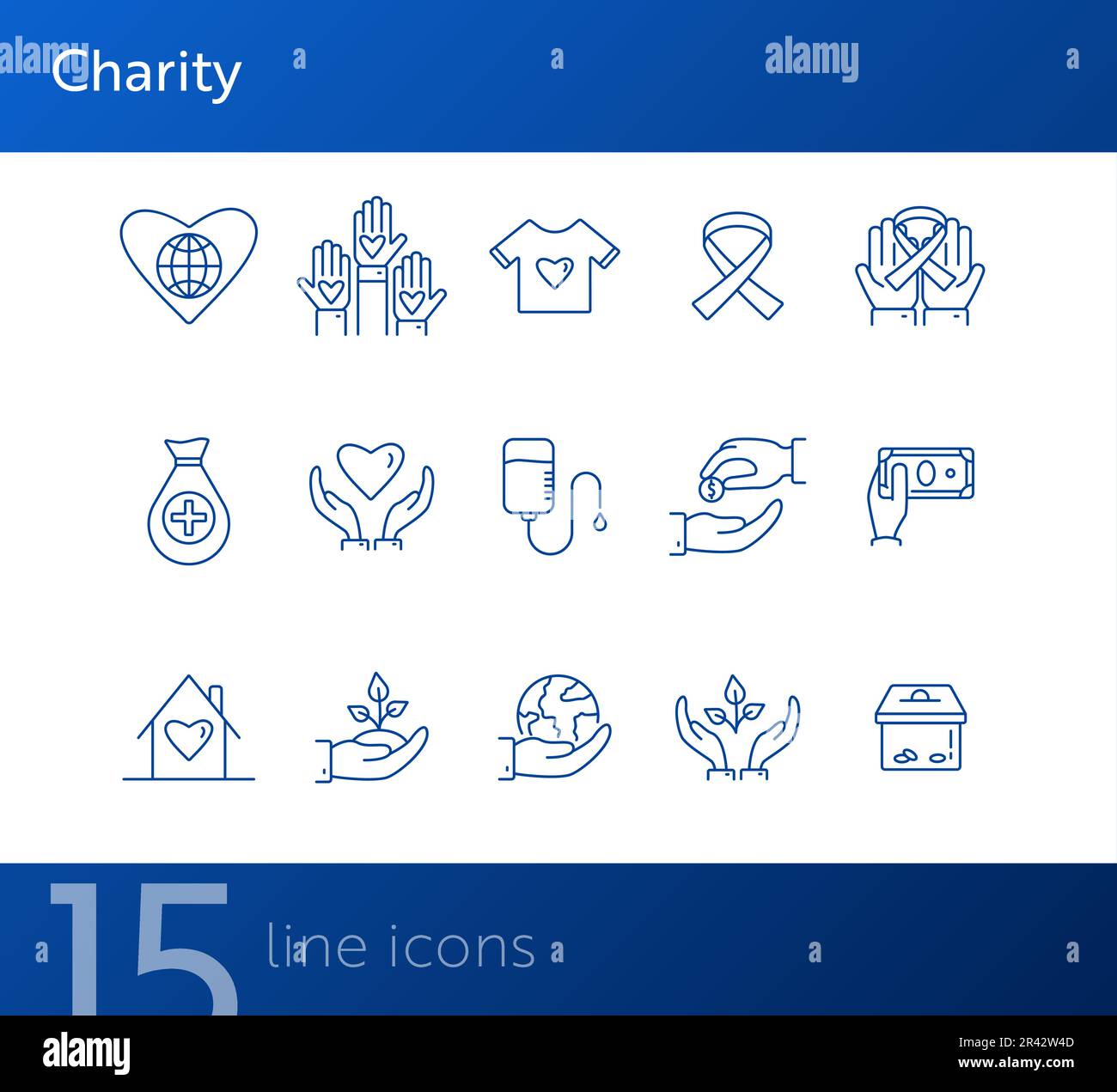 Charity donation icons graphic concept Stock Vector Images - Alamy