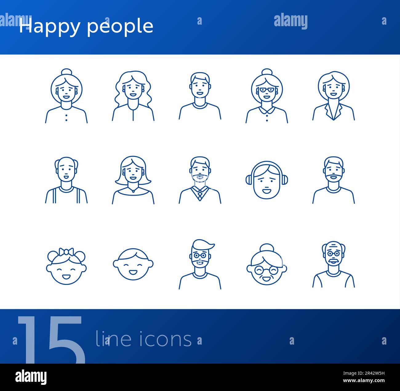 Happy people icons Stock Vector Image & Art - Alamy