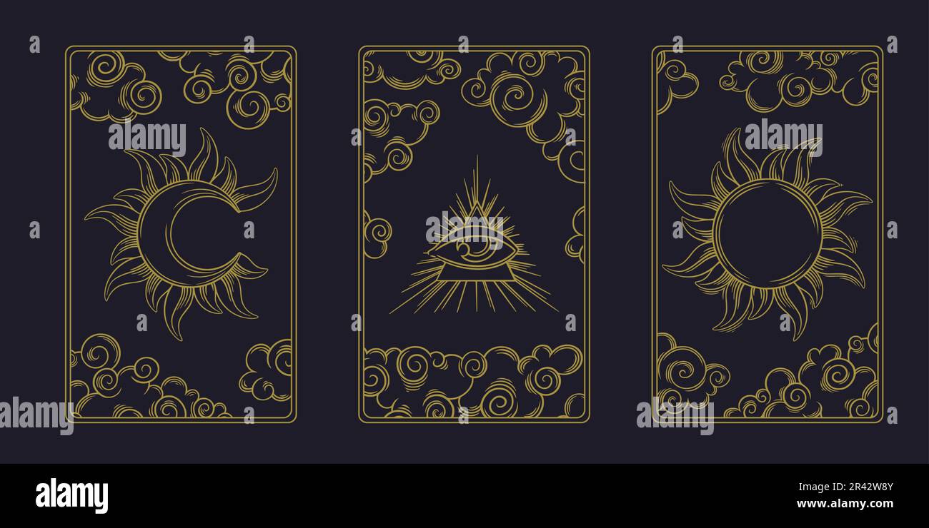 Tarot aesthetic divination cards. Occult tarot design for oracle card ...
