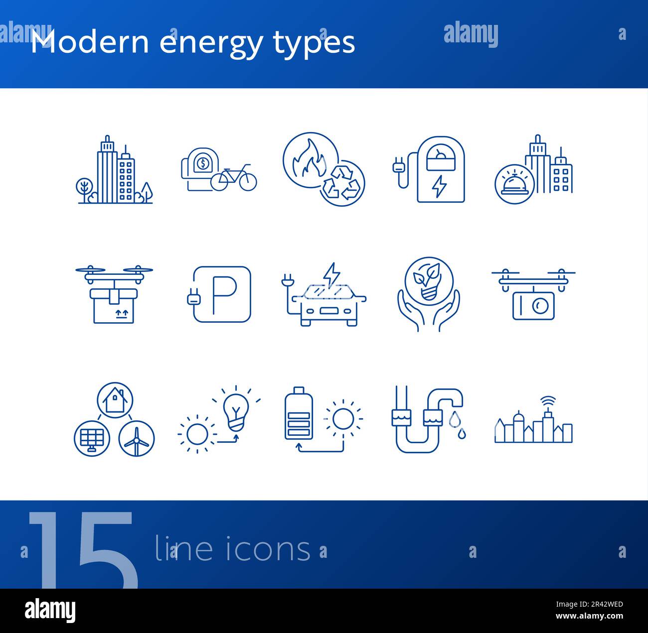 Modern energy types icons Stock Vector Image & Art - Alamy