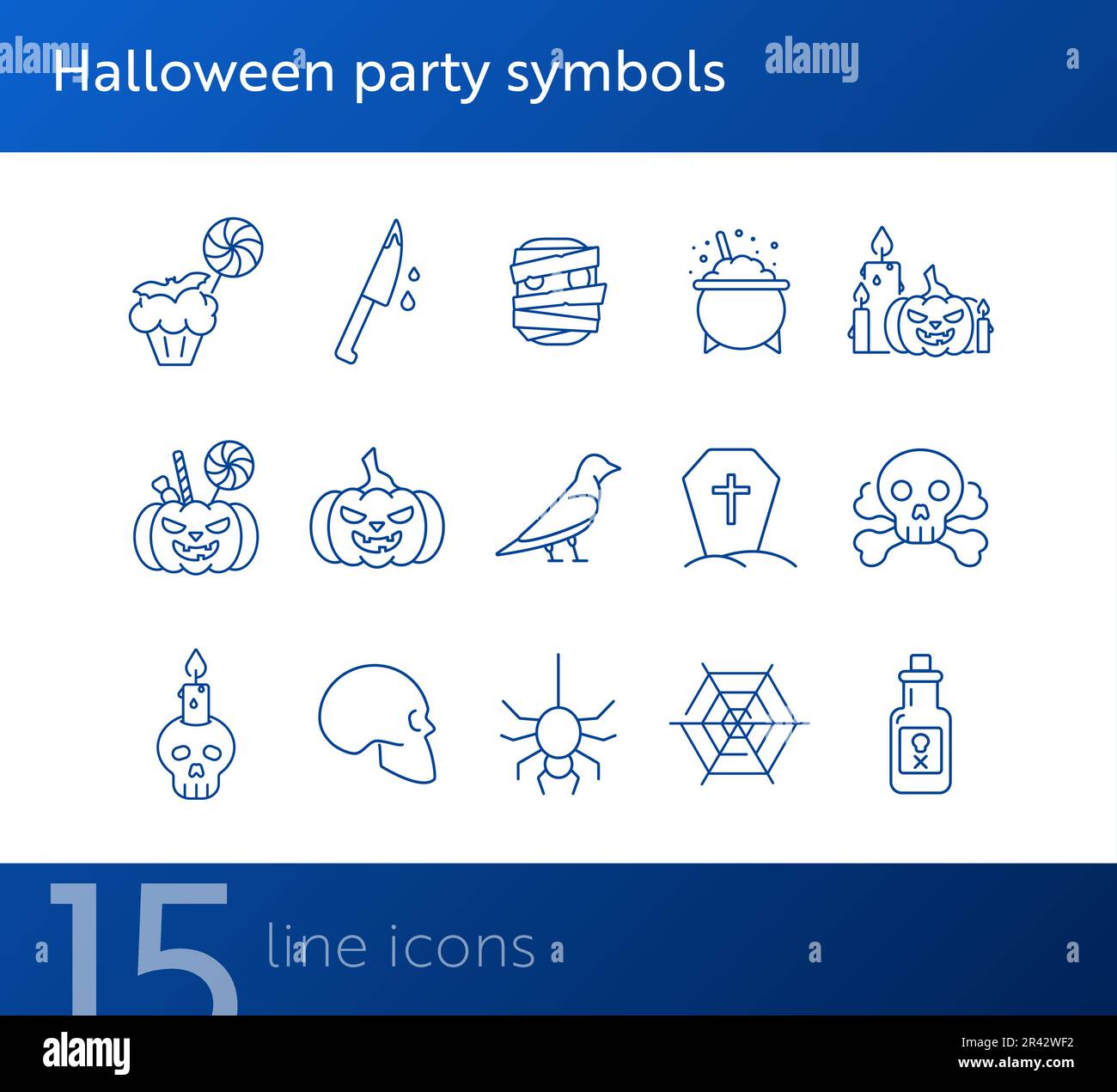 Halloween party symbols icons Stock Vector Image & Art - Alamy
