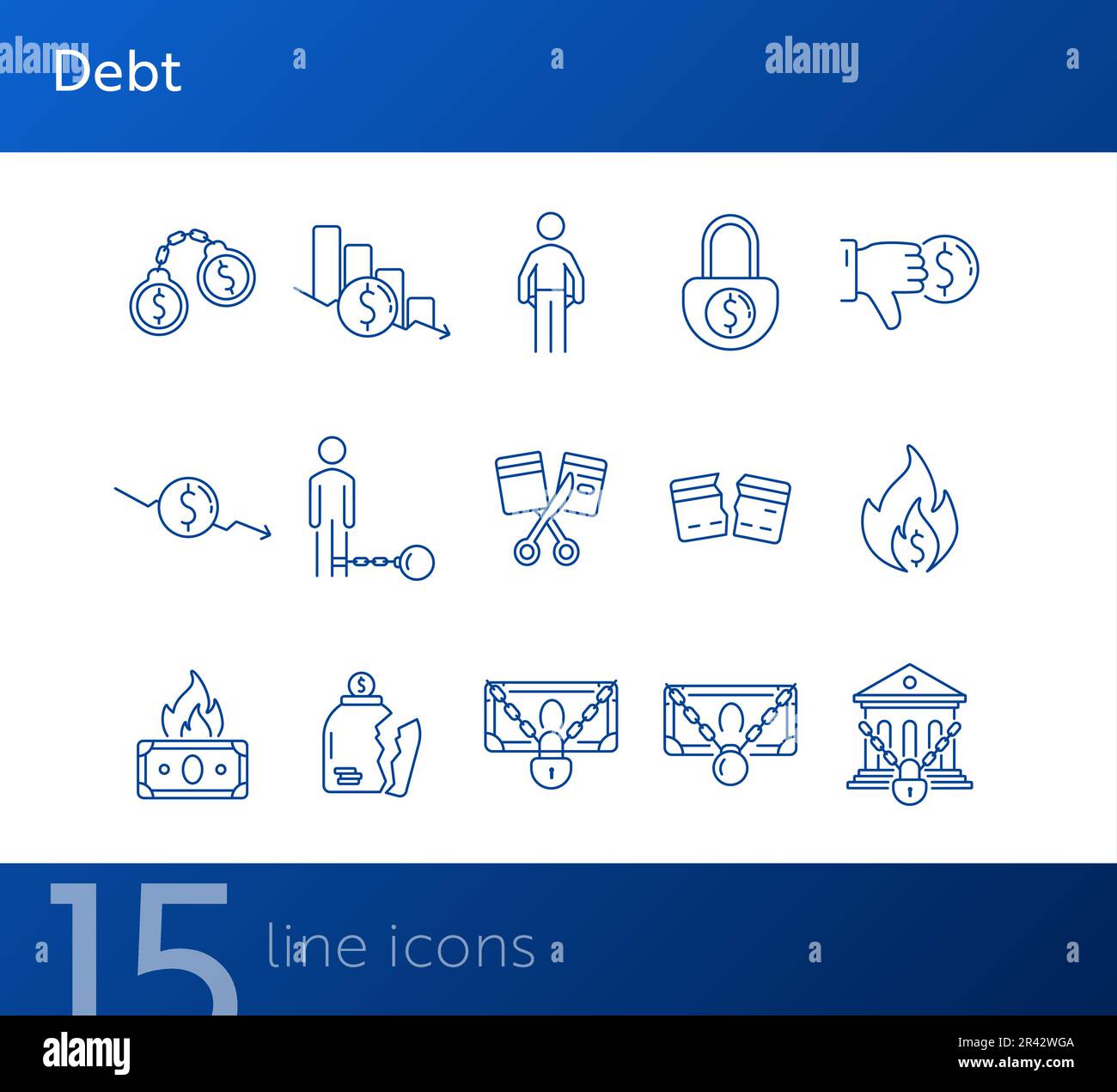 Decline cash sign card Stock Vector Images - Alamy