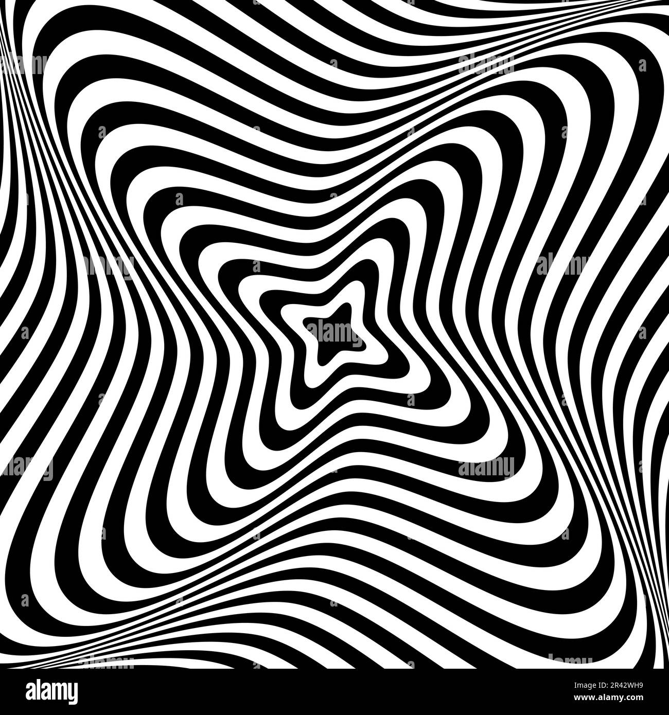 Optical illusion background. Black and white abstract distorted lines ... Optical illusion background. Black and white abstract distorted lines ...