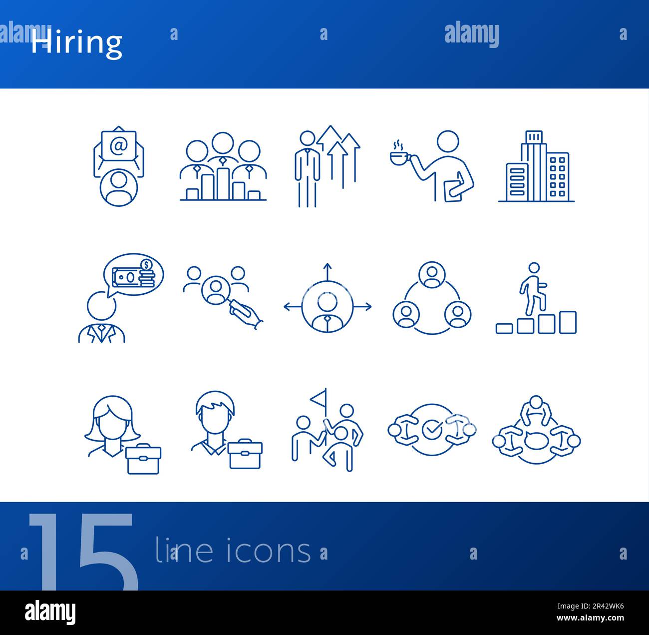 Hiring line icon set Stock Vector Image & Art - Alamy