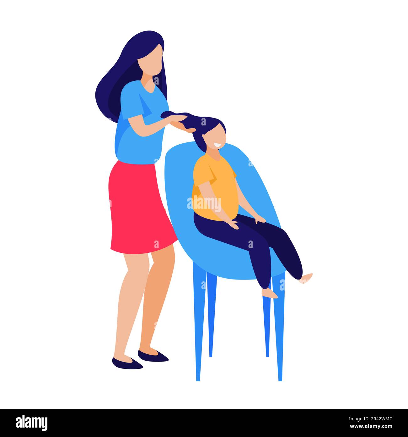 Woman doing hair for child Stock Vector Image & Art - Alamy