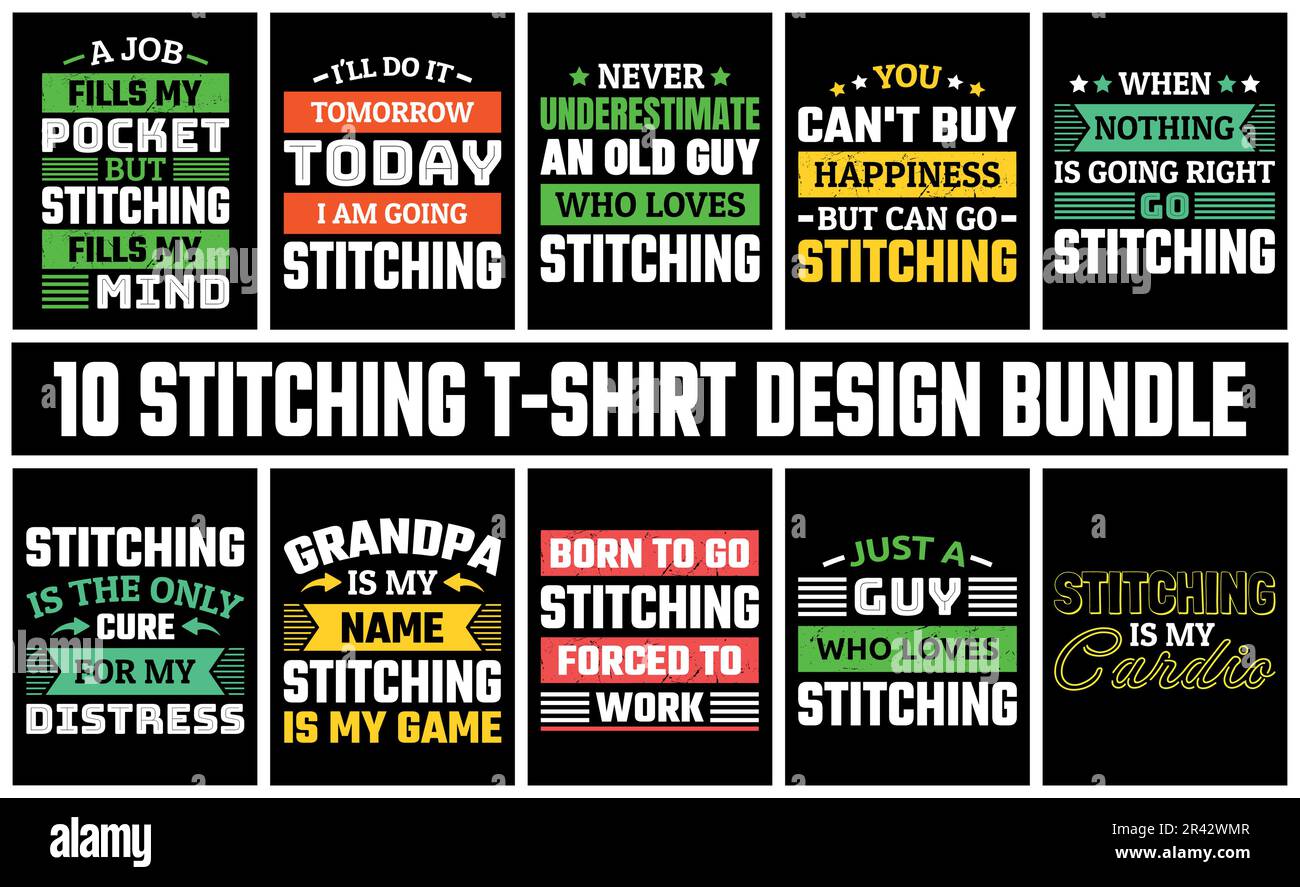 Stitching T Shirt Design Set Vector Stock Vector Image & Art - Alamy
