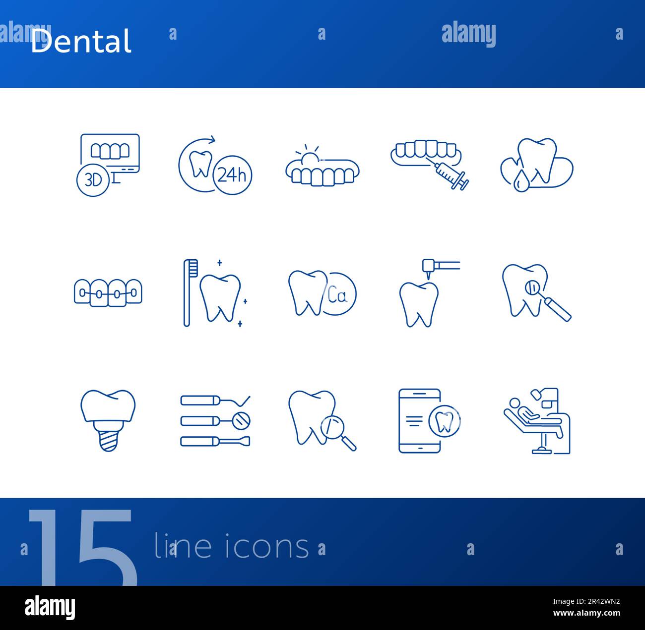 Dental icons. Set of line icons Stock Vector Image & Art - Alamy