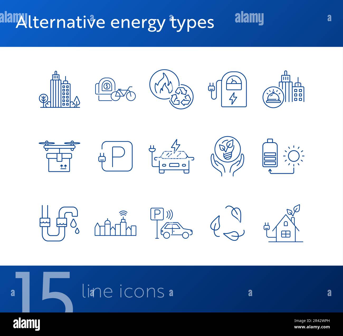 Alternative energy types icons Stock Vector Image & Art - Alamy