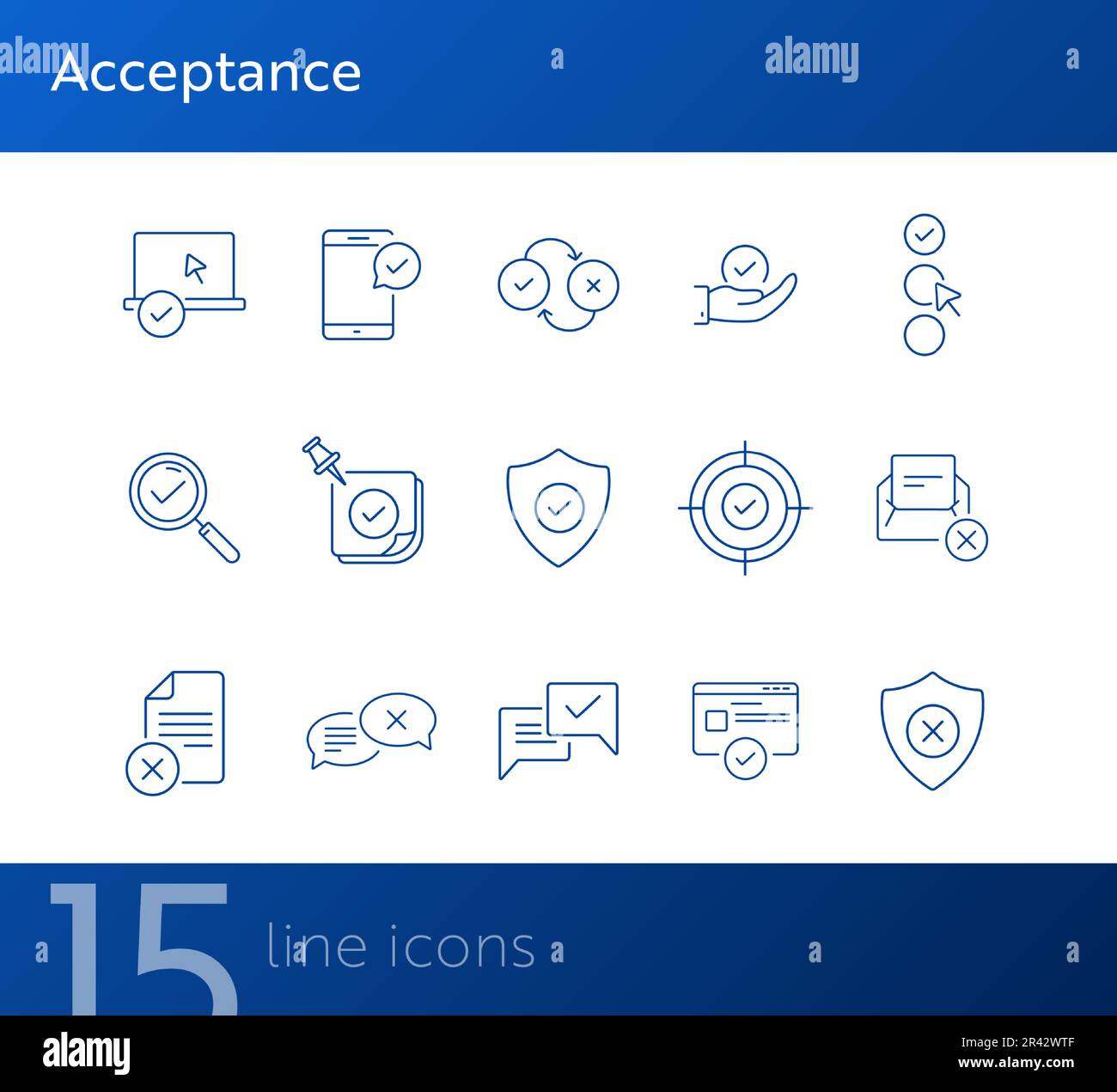 Acceptance outline icons Stock Vector Images - Alamy