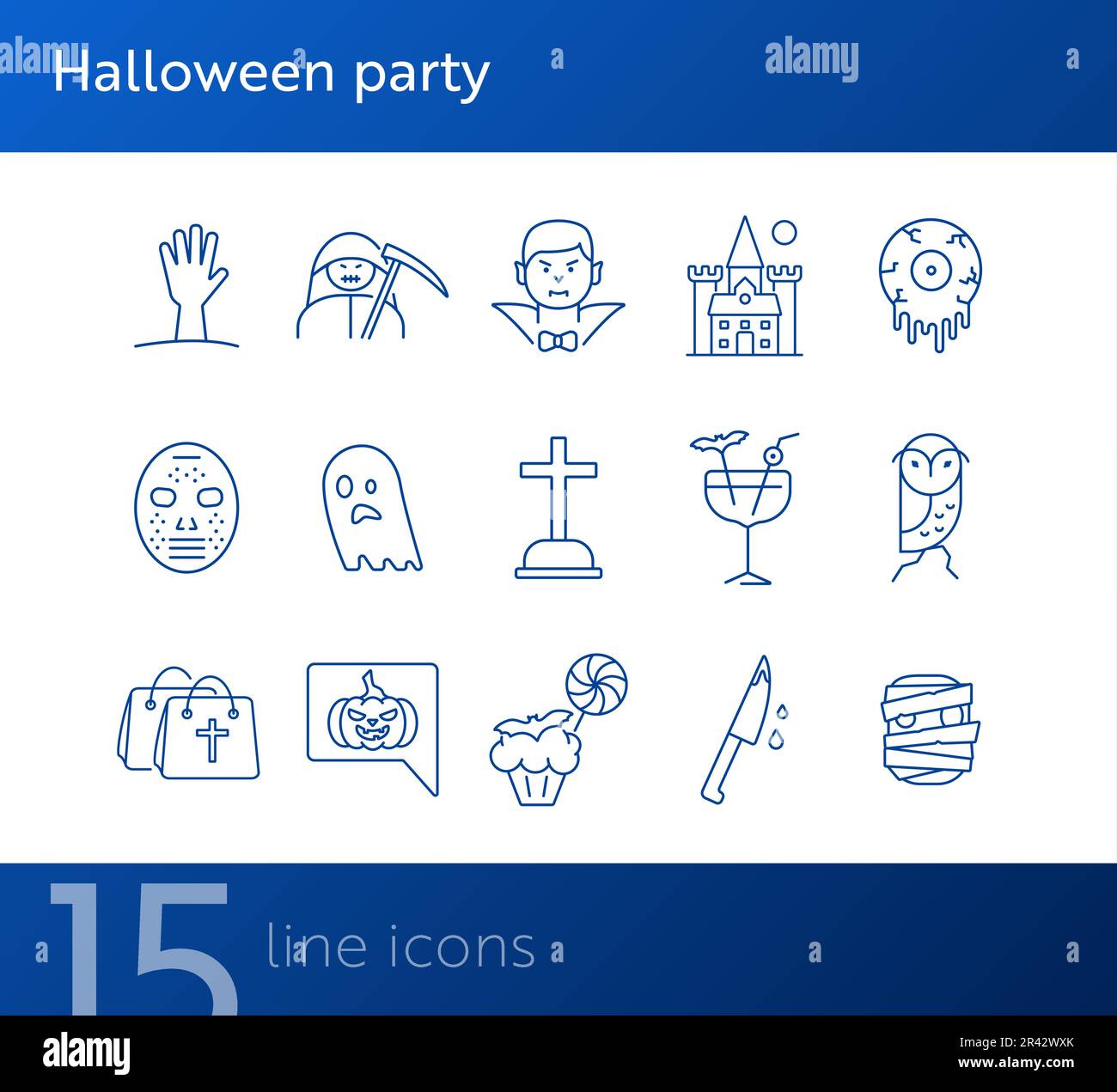 Halloween party icons Stock Vector Image & Art - Alamy