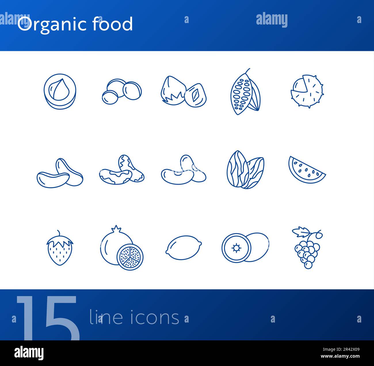 Organic food icons Stock Vector Image & Art - Alamy