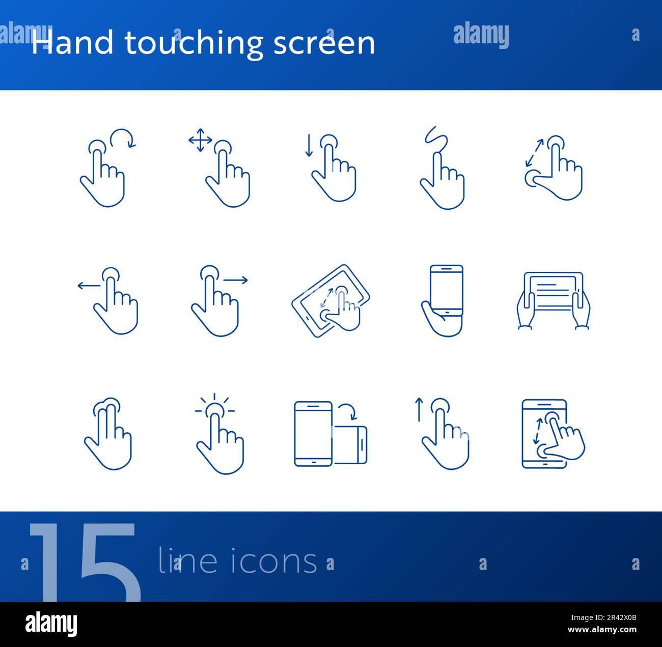 Hand touching screen icons Stock Vector Image & Art - Alamy