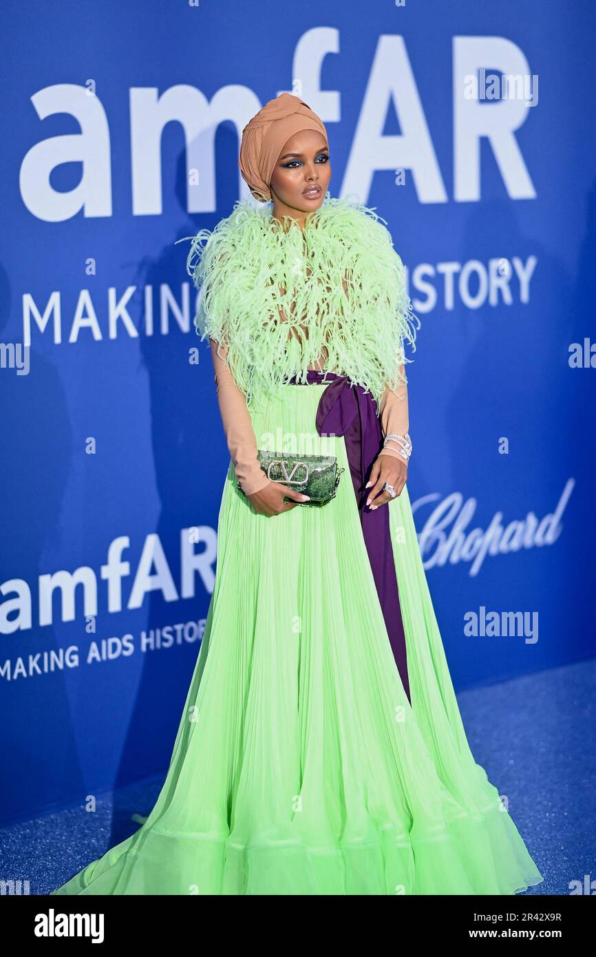 Cannes, France. May 25, 2023. Halima Aden attending the AmfAR Cannes Gala 2023 at Hotel du Cap ...
